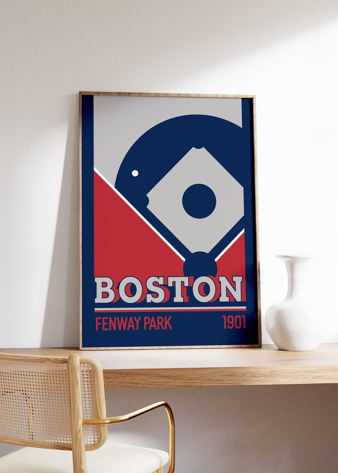 Boston Baseball Poster Fenway Park Print of Red Sox Fan Gift of Boston ...