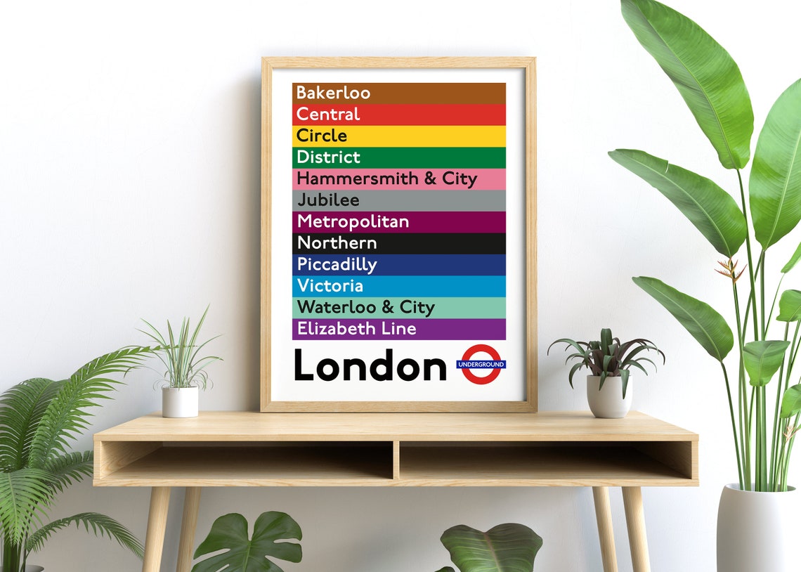 London Underground Poster Elizabeth Line Added Minimalist - Etsy