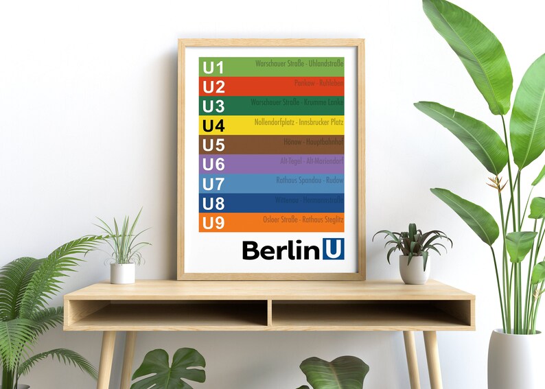 Berlin U-bahn Map Poster Berlin Rapid Transit Germany Gift for Him ...