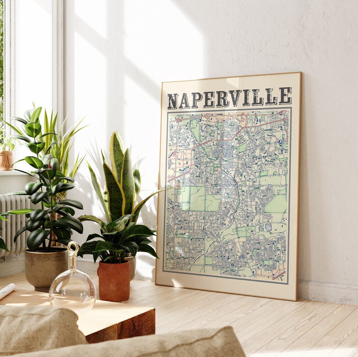Antique Naperville Illinois Map Print: Vintage City Home Decor - Etsy