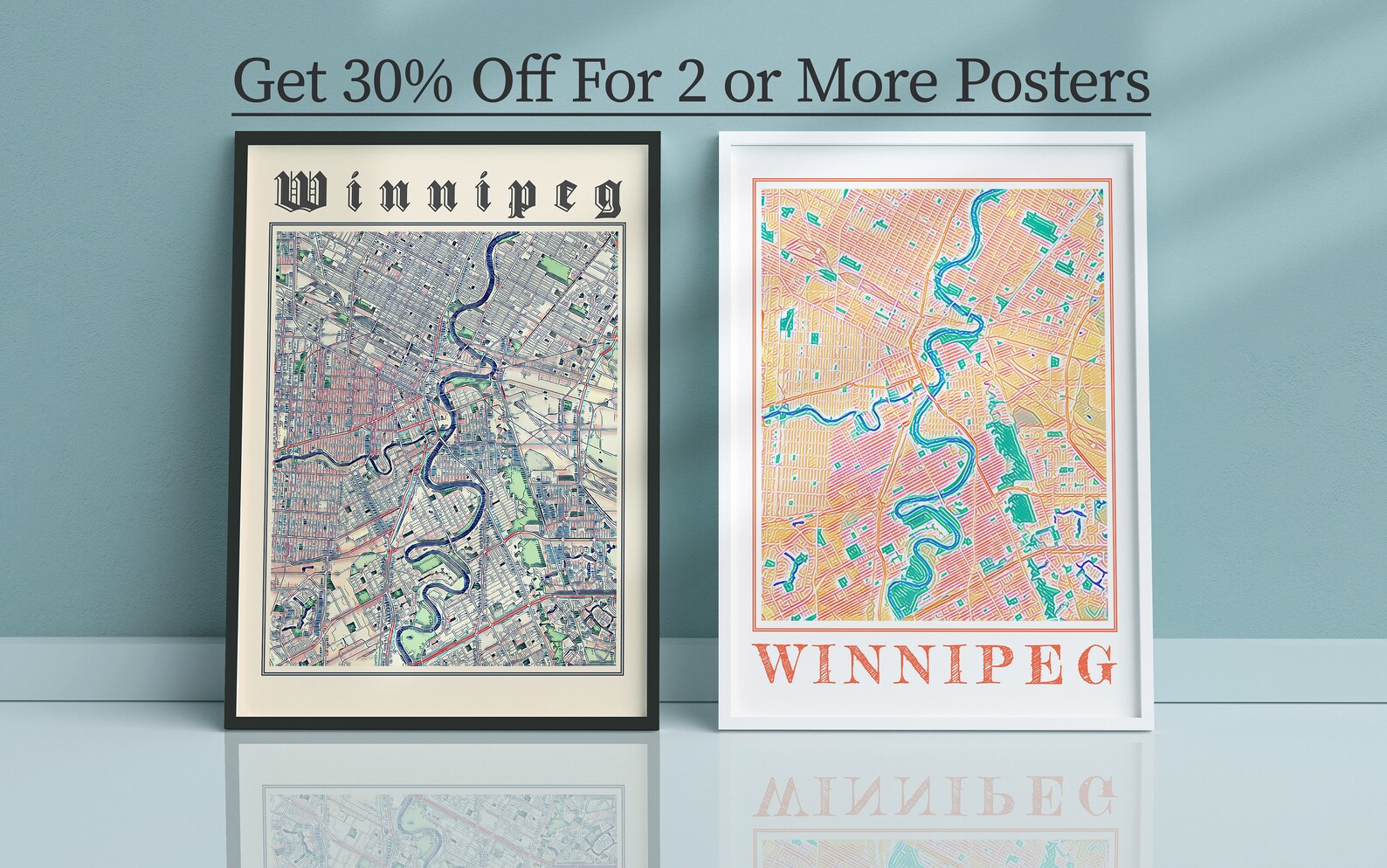 Winnipeg Map Poster, Classic Map of Winnipeg, Winnipeg Manitoba Print ...