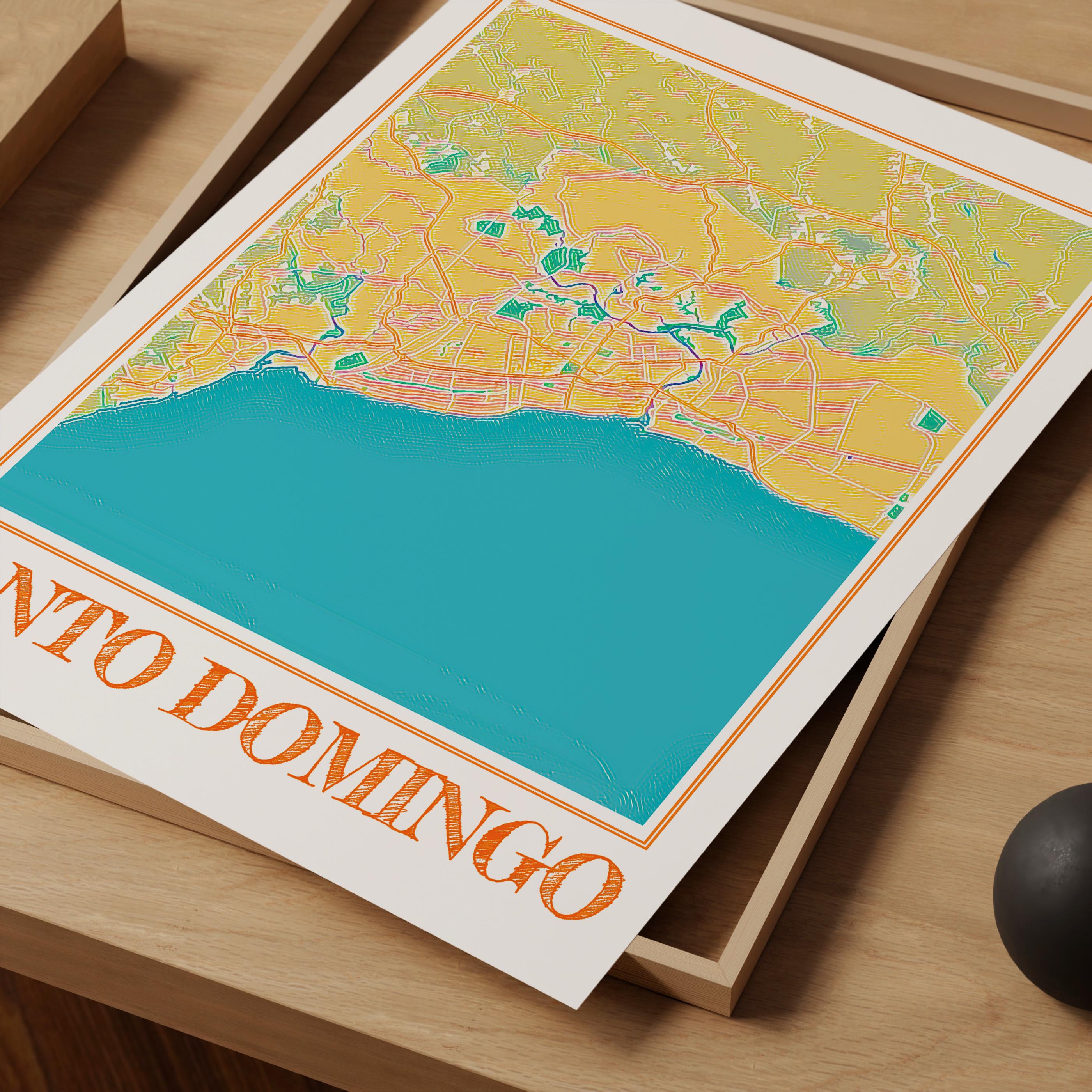 Watercolor Santo Domingo DR Map Poster: Dominican Republic Wall Art - Etsy