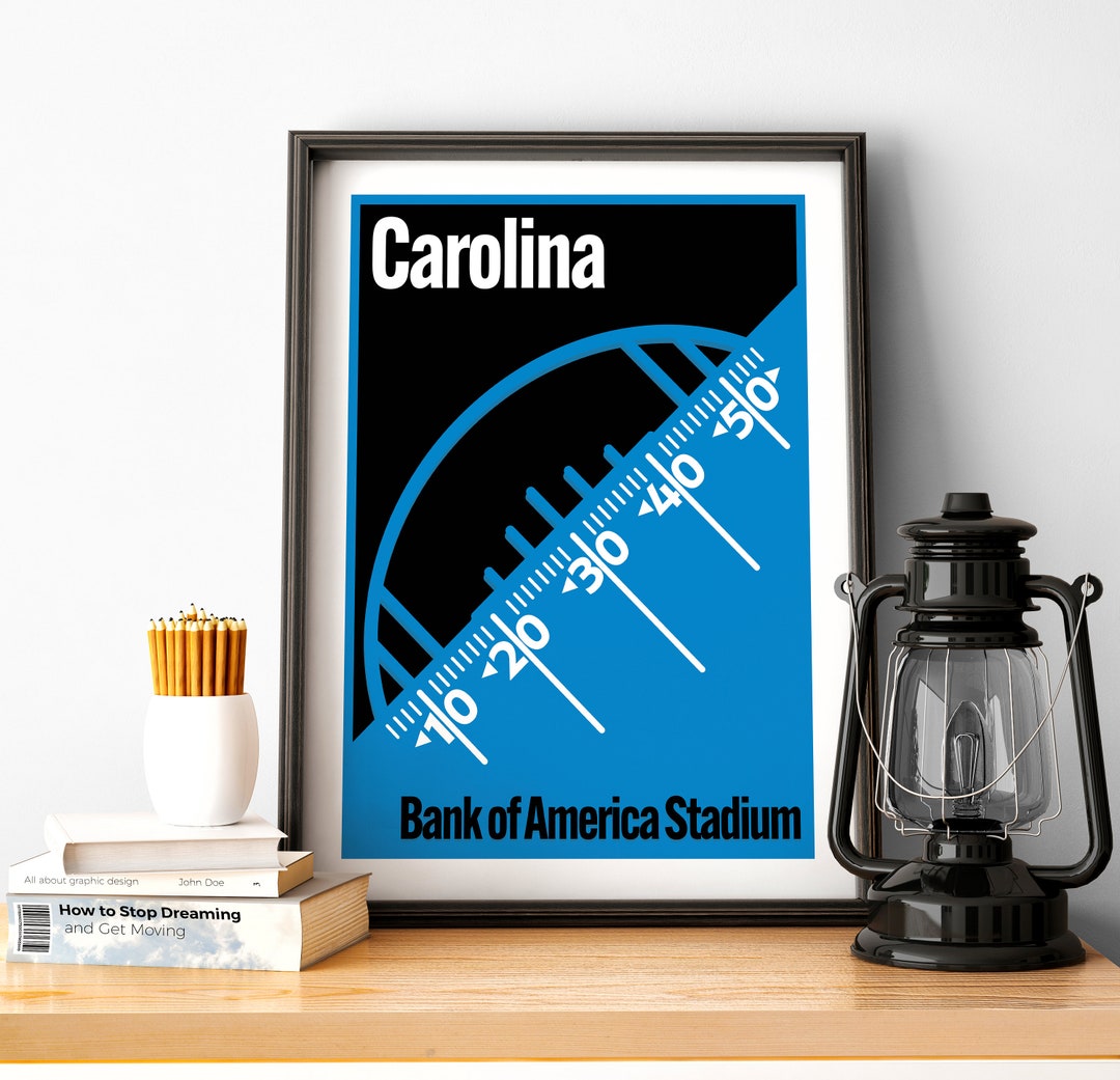 Carolina Football Poster Bank of America Stadium Print of Panthers Fan ...