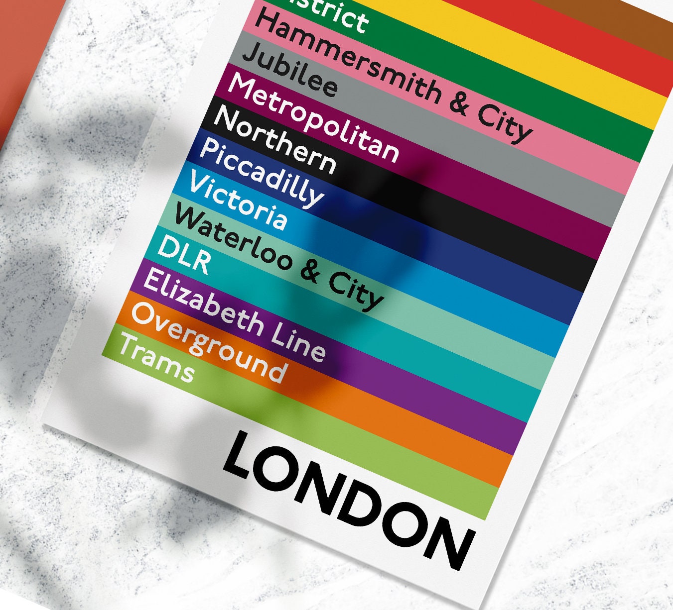 London Underground Digital Print Elizabeth Line Added London - Etsy