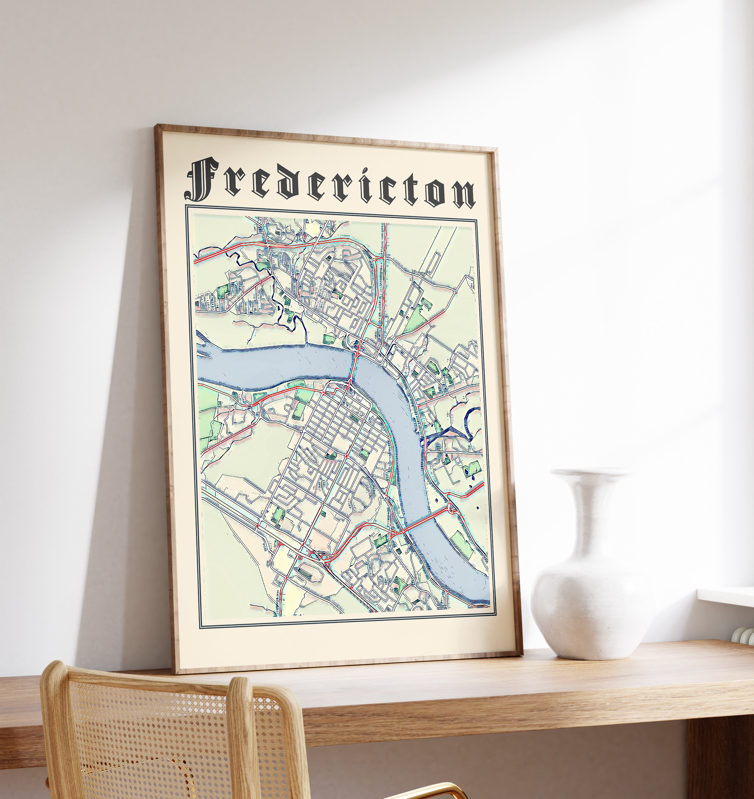 Fredericton Map Poster Classic Map of Fredericton - Etsy