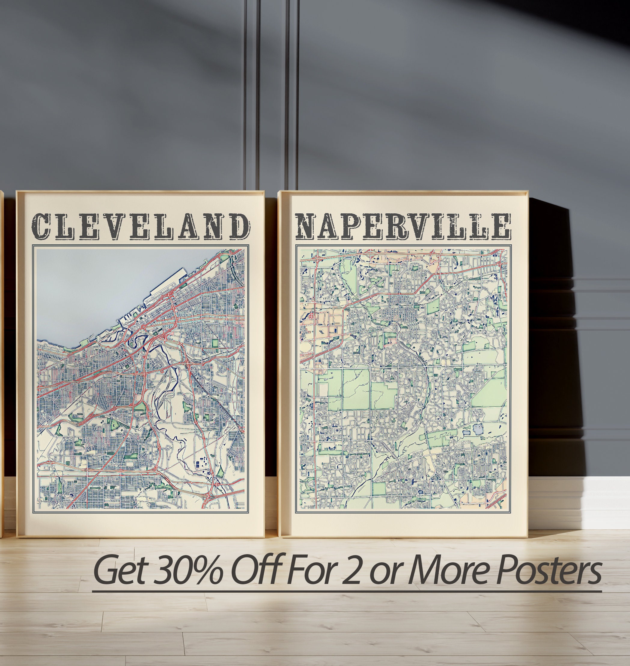 Antique Naperville Illinois Map Print: Vintage City Home Decor - Etsy