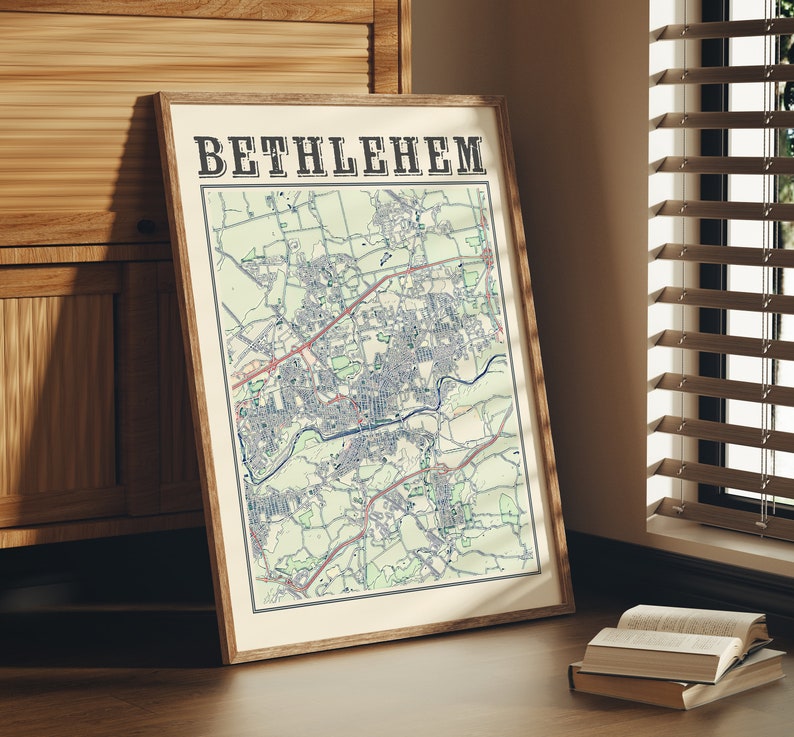 Antique Bethlehem Pennsylvania Map Art Print - Etsy