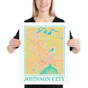 Watercolor Johnson City Tennessee Map Art Print - Etsy