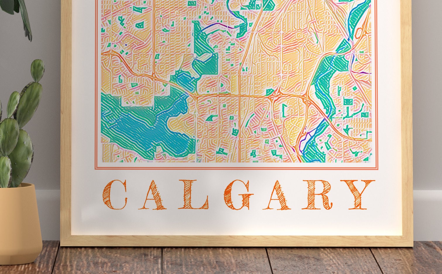 Watercolor Calgary Map Print of Calgary Alberta Painting Map - Etsy