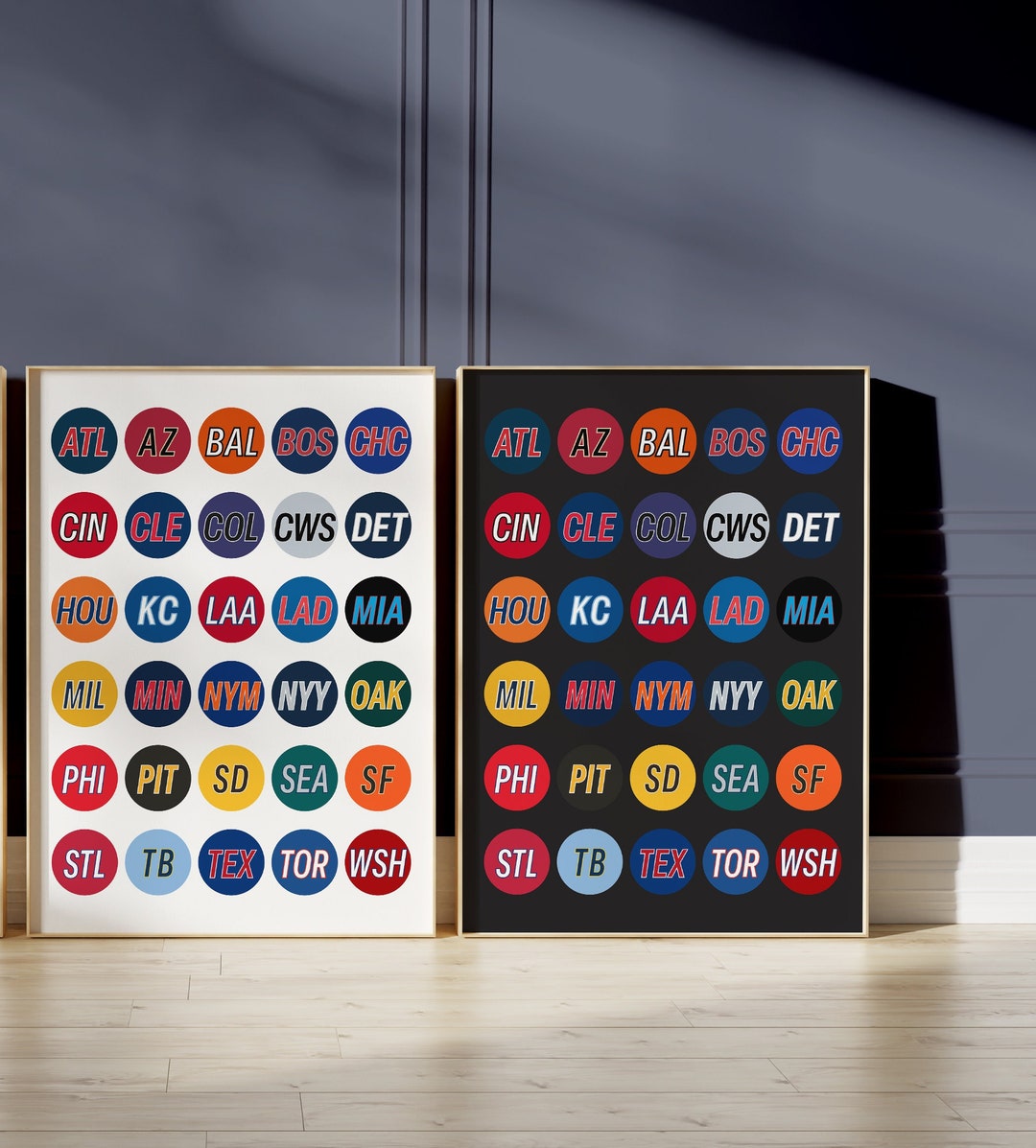 MLB Teams Poster of Major League Baseball Print of Baseball Wall Art of ...