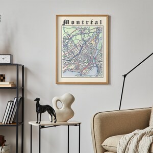 Montreal Map Poster, Classic Map of Montreal, Vintage Montreal Quebec ...