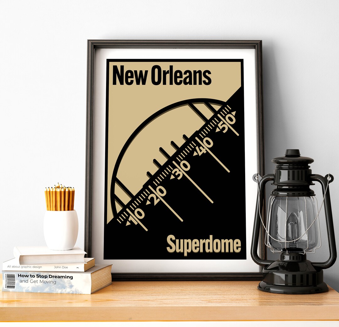 Minimal New Orleans Football Poster Superdome Print of Saints Fan Gift ...
