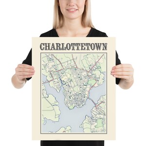 Antique Charlottetown PEI Map Poster of Charlottetown Prince Edward ...