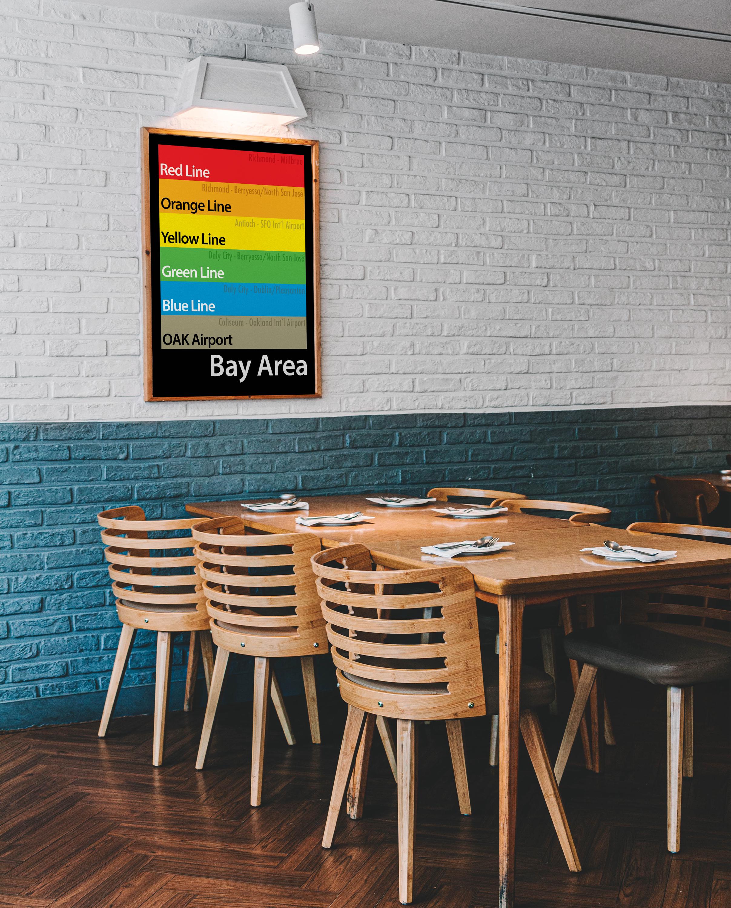 Bay Area Rapid Transit Poster, BART Wall Art, San Francisco Oakland San ...