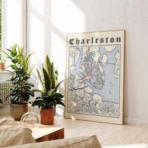 Classic Charleston Map Poster of Charleston South Carolina Print of ...