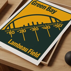 Minimal Green Bay Football Poster Lambeau Field Print of Packers Fan ...
