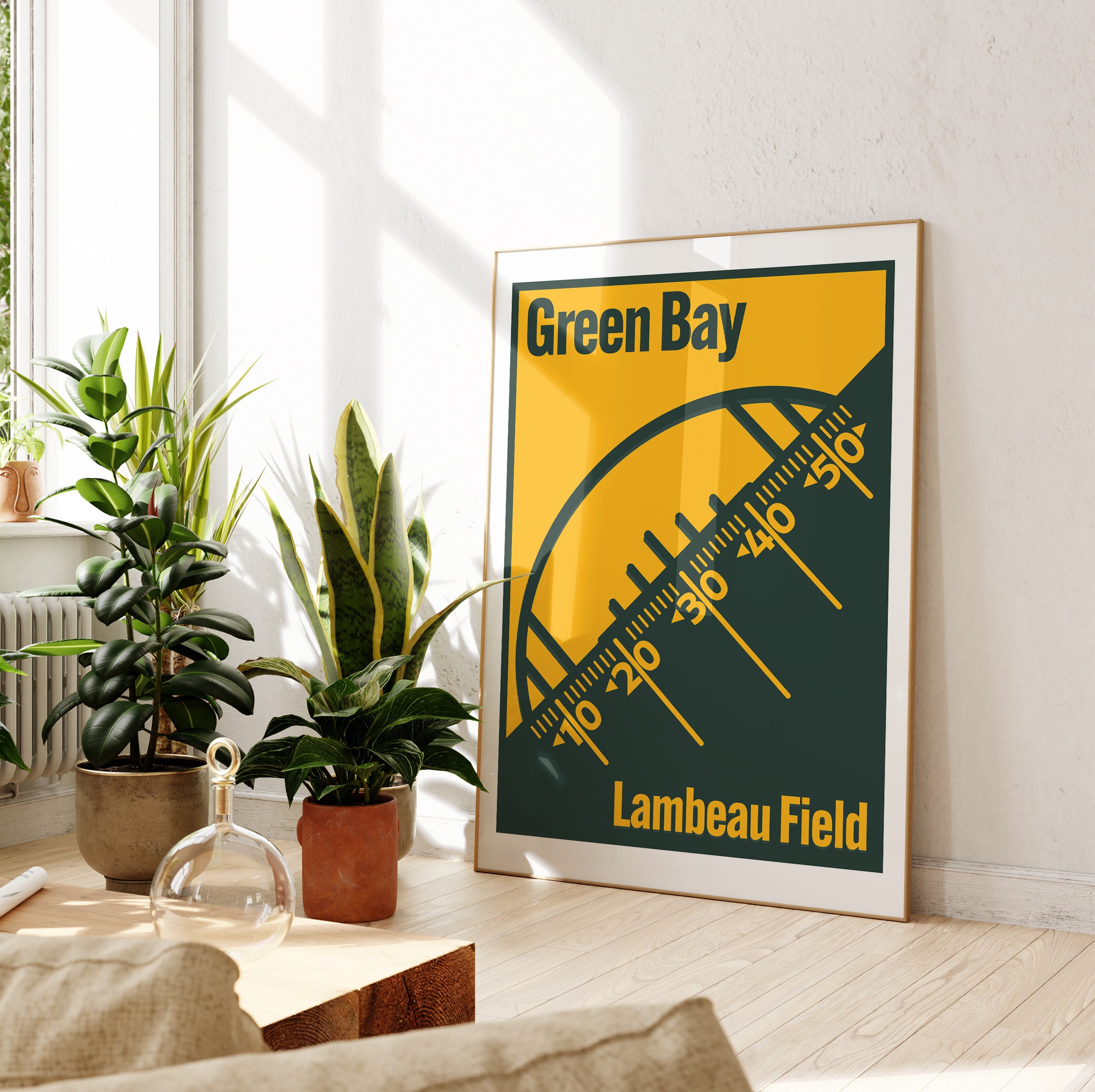 Minimal Green Bay Football Poster Lambeau Field Print of - Etsy
