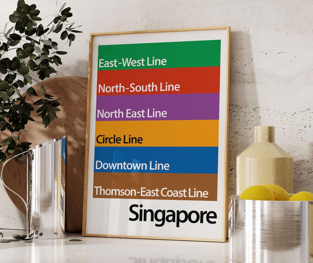 Singapore MRT Line Art Poster | Minimalist Singapore Metro Print - Etsy
