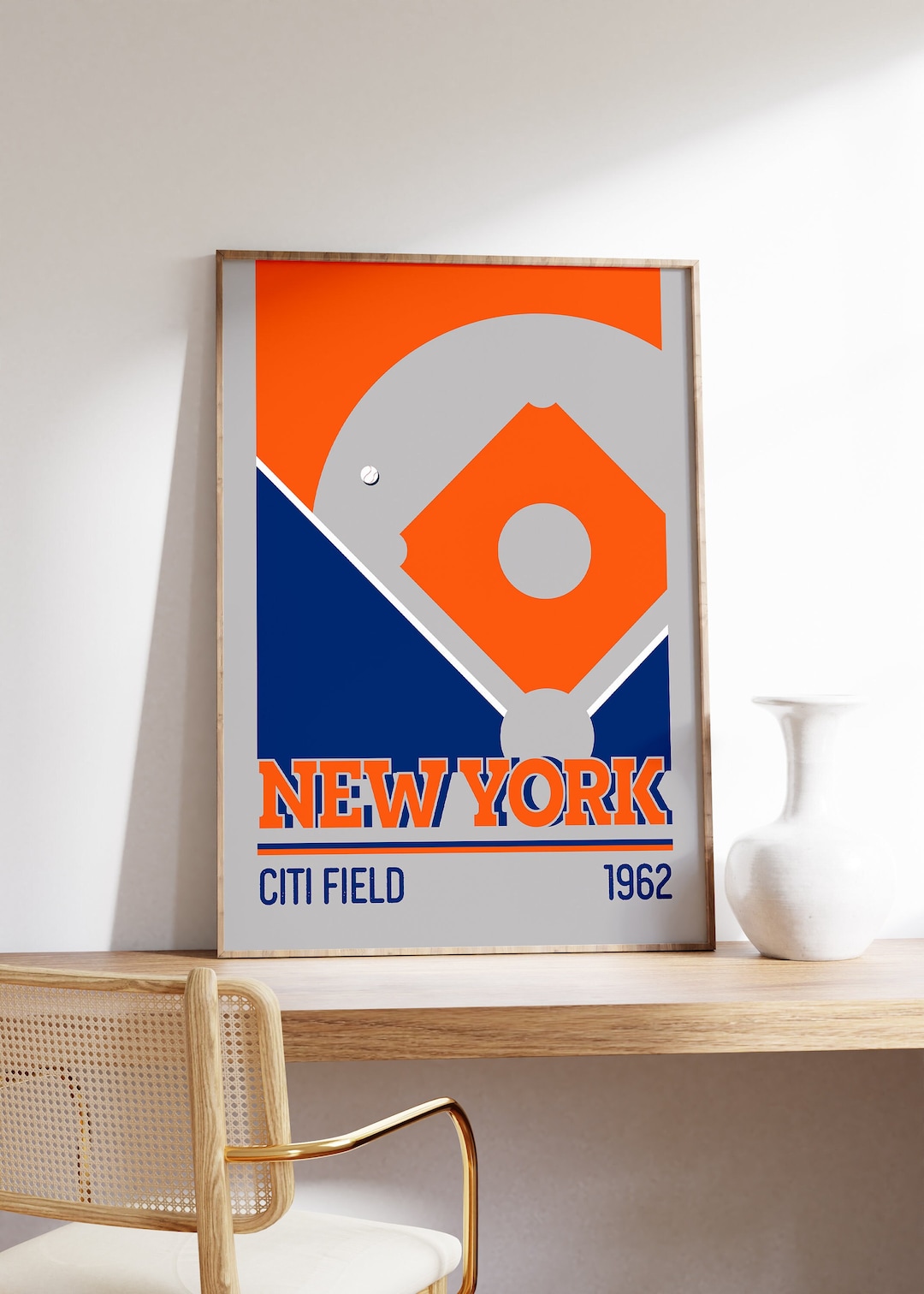 New York Baseball Print Citi Field Poster of Mets Fan Gift of New York ...