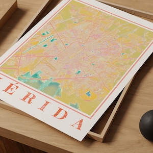 Watercolor Merida Mexico Map Poster of Merida Map of Merida Wall Art of ...