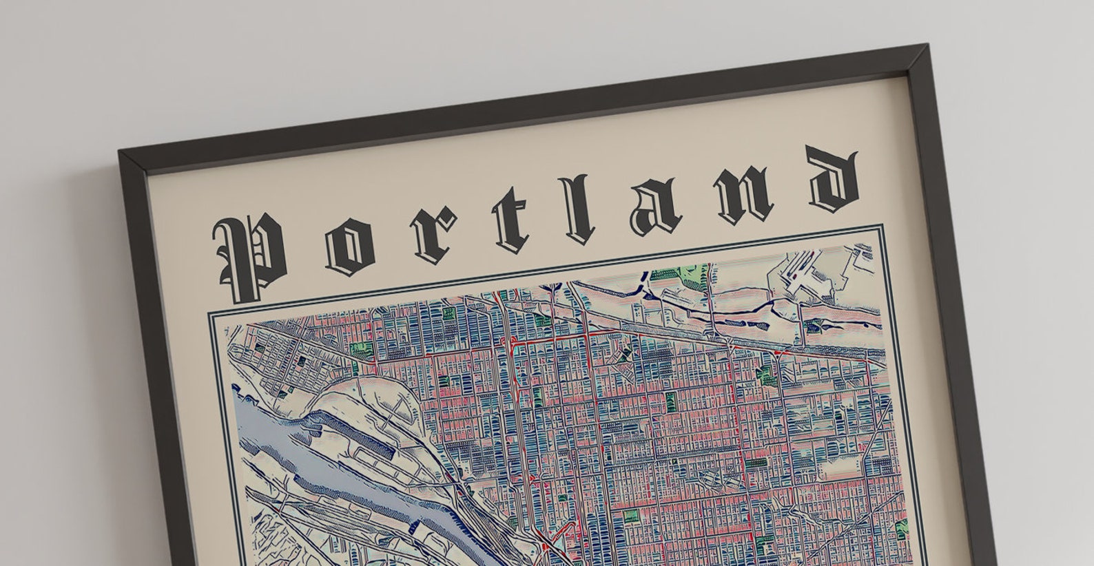 Portland Map Print, Classic Map of Portland, Portland Poster, Portland ...