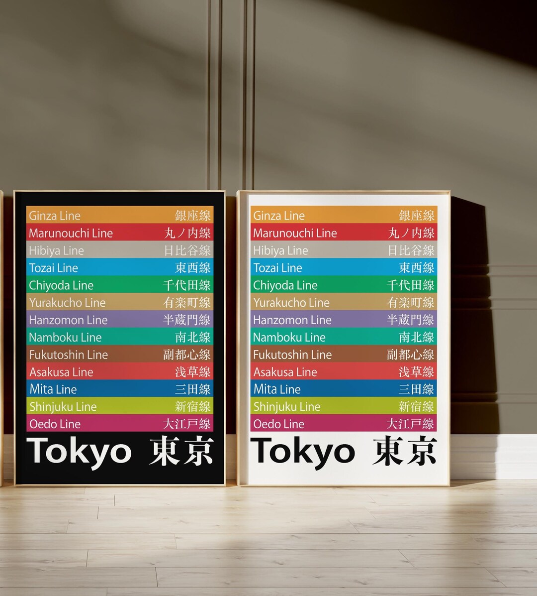 Minimal Tokyo Metro Poster of Tokyo Subway Wall Art of Tokyo Metro Line ...