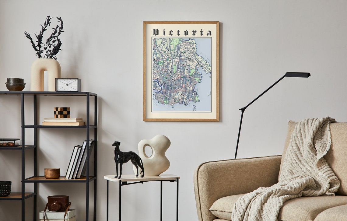 Victoria Map Poster Classic Map of Victoria Victoria British - Etsy