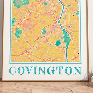 Watercolor Covington Map Poster of Covington Kentucky Map of Covington ...