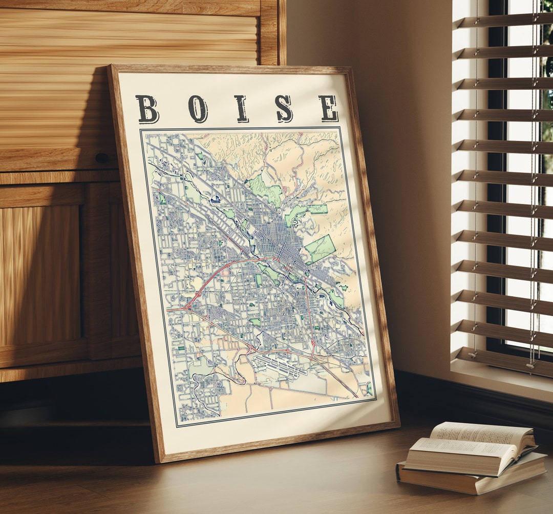 Antique Boise Idaho Map Print: Vintage City Home Decor - Etsy
