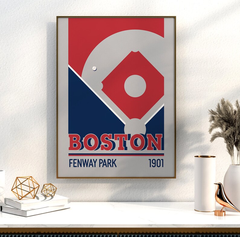 Boston Baseball Print Fenway Park Poster of Red Sox Fan Gift - Etsy
