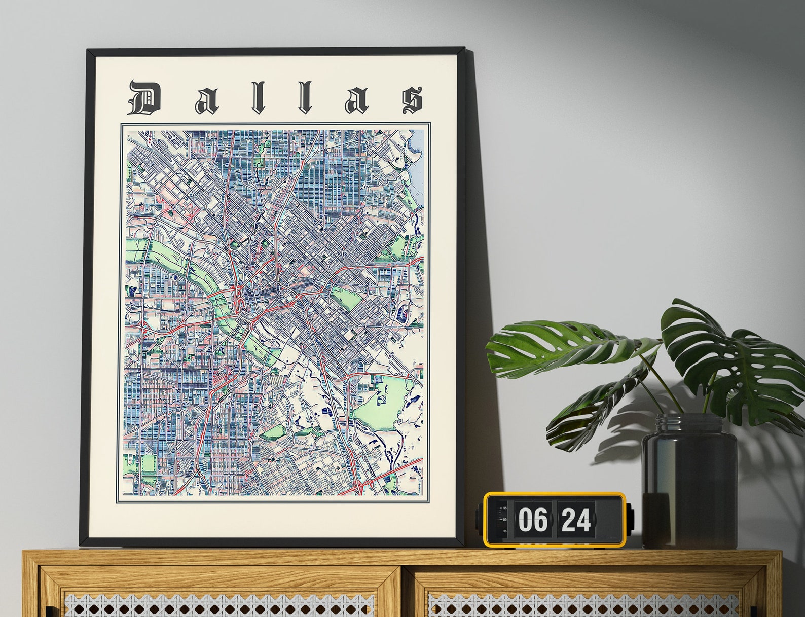 Dallas Map Print Classic Map of Dallas Dallas Texas Print - Etsy
