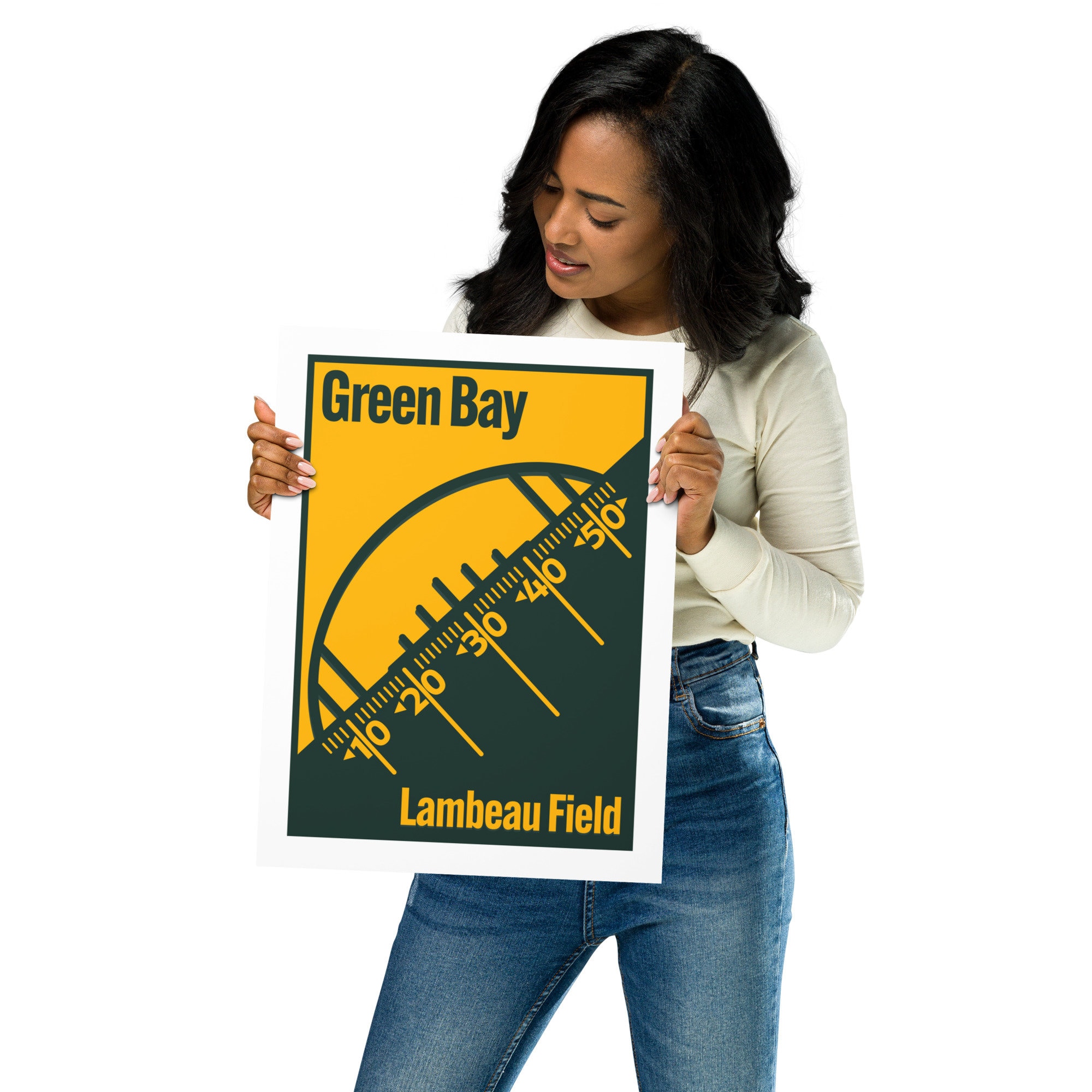Minimal Green Bay Football Poster Lambeau Field Print of - Etsy