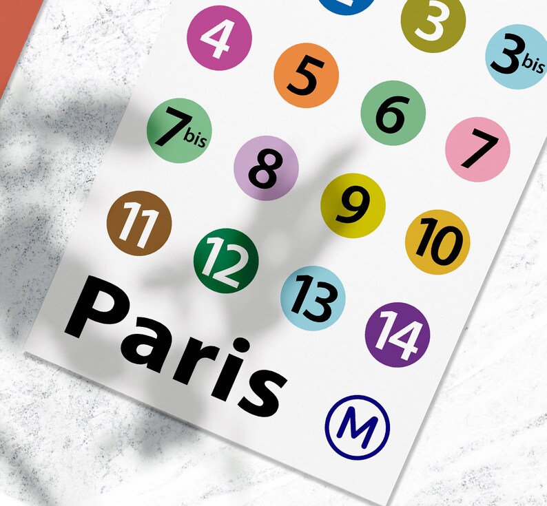 Paris Metro Digital Print of Paris Instant Download Subway Map of Paris ...
