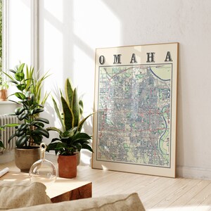 Antique Omaha Map Poster of Omaha Nebraska Wall Art of Omaha NE Print ...