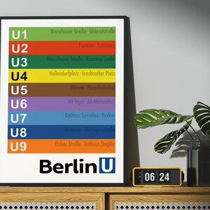 Berlin U-bahn Map Poster Berlin Rapid Transit Germany Gift for Him ...