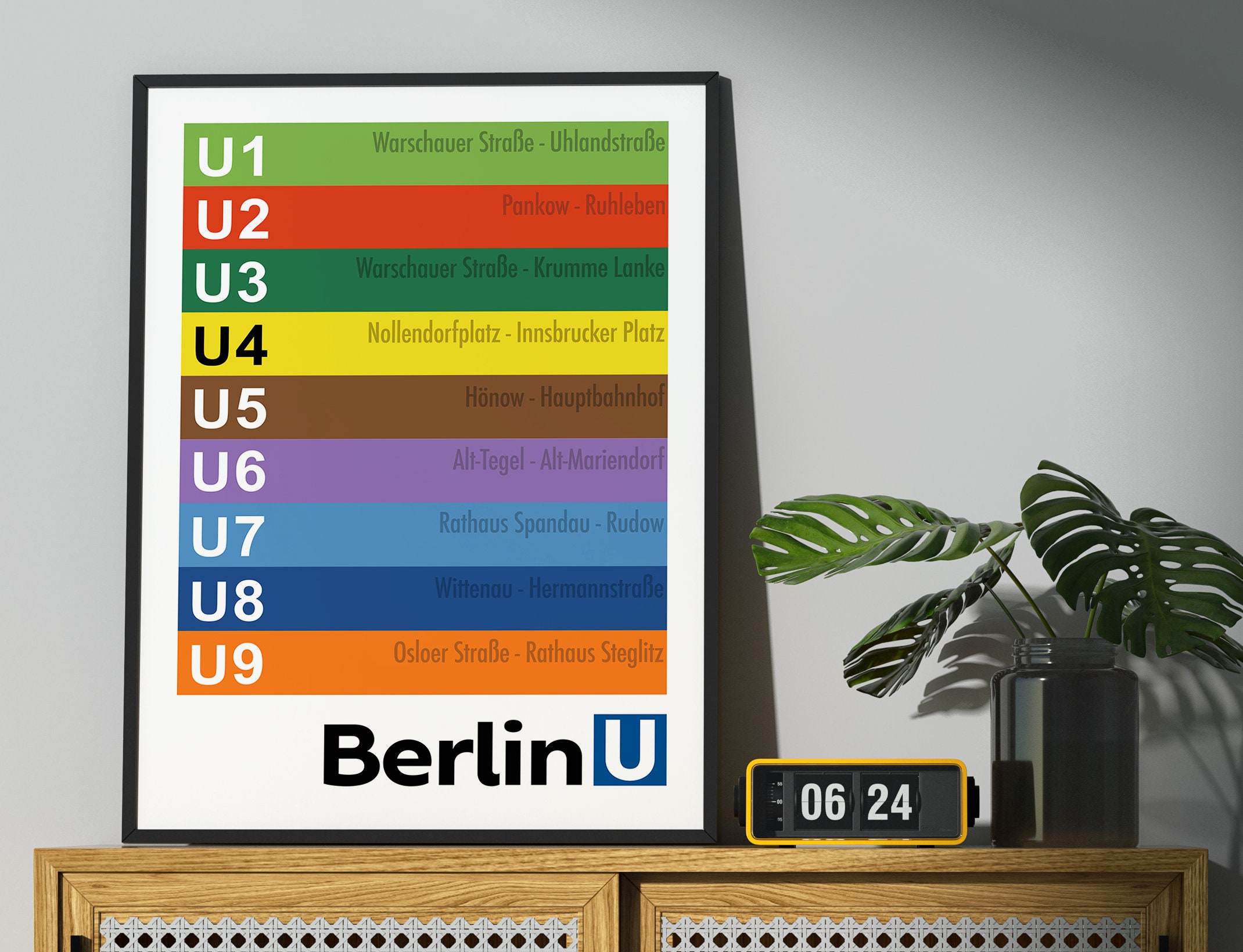 Berlin U-bahn Map Poster Berlin Rapid Transit Germany Gift for Him ...