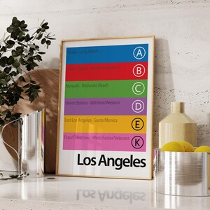 LA Metro Art Print: Los Angeles Subway Map Poster - Etsy