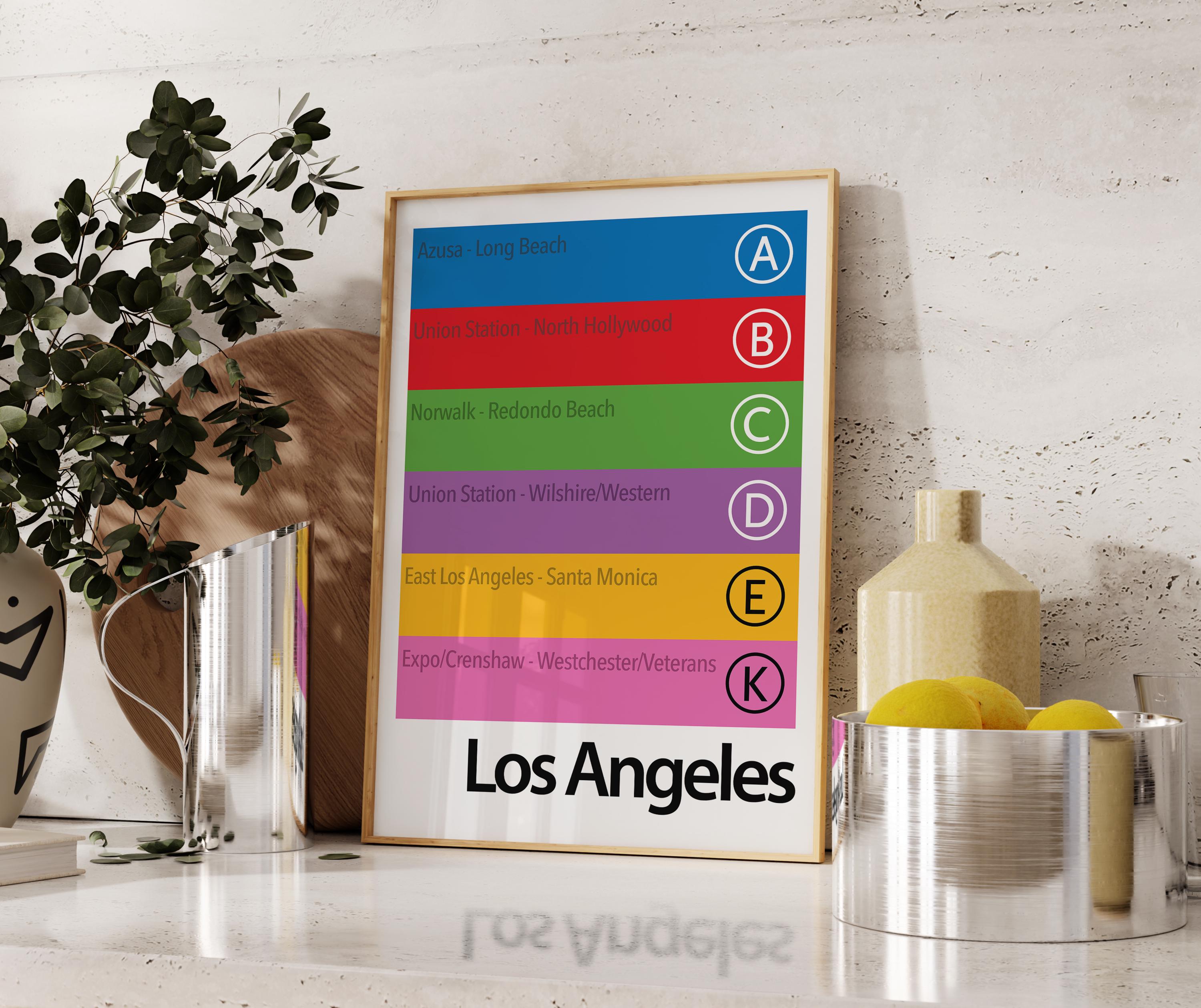 LA Metro Art Print: Los Angeles Subway Map Poster - Etsy