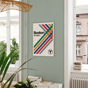 Boston Subway Poster, Boston T System Line Art, MBTA Subway, Minimalist ...
