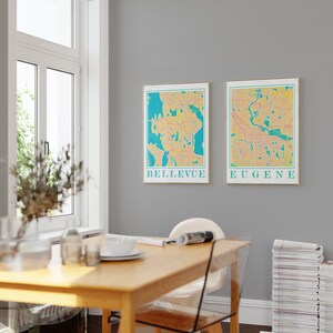 Watercolor Eugene Map Print of Eugene Oregon Painting Map of Eugene ...