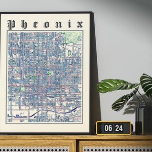 Phoenix Map Print, Classic Map of Phoenix, Phoenix Poster, Phoenix ...