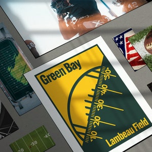 Minimal Green Bay Football Poster Lambeau Field Print of Packers Fan ...