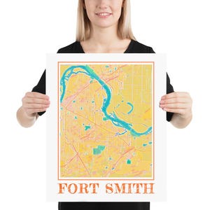Watercolor Fort Smith Arkansas Map Poster of Fort Smith Map of Fort ...