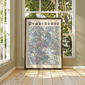 Providence Map Print, Classic Map of Providence, Providence Poster ...