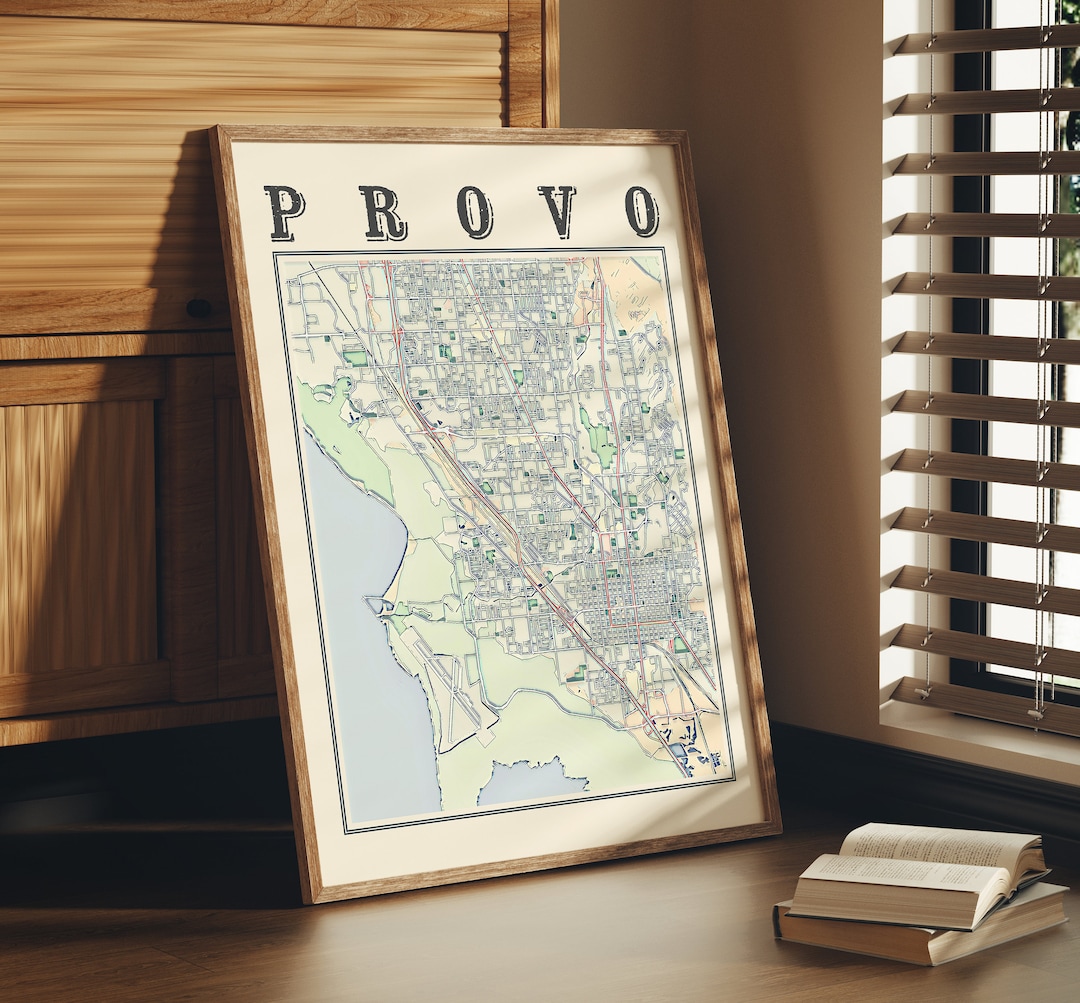 Antique Provo Map Poster of Provo Utah Vintage Home Décor of Provo ...