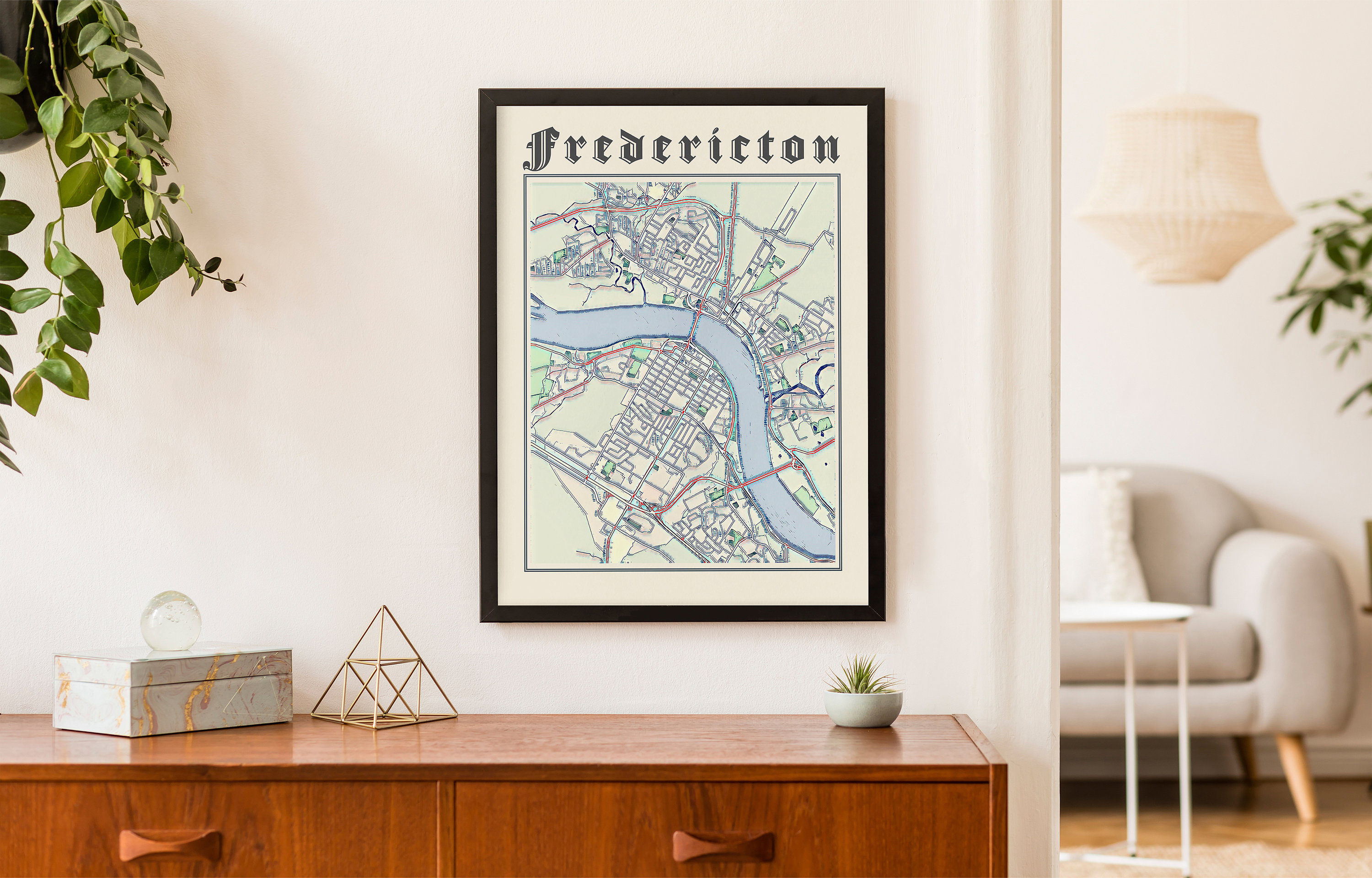 Fredericton Map Poster Classic Map of Fredericton - Etsy