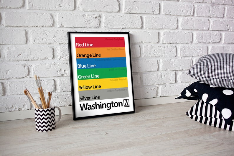Washington Metro Poster Silver Line Extension Added Ashburn - Etsy