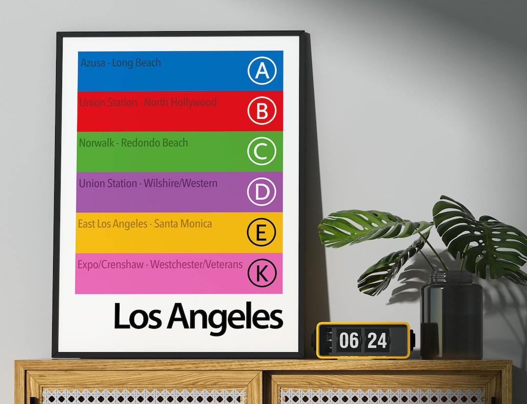 Los Angeles Metro Poster of LA Metro Print of LA Metro K Line Added Los ...