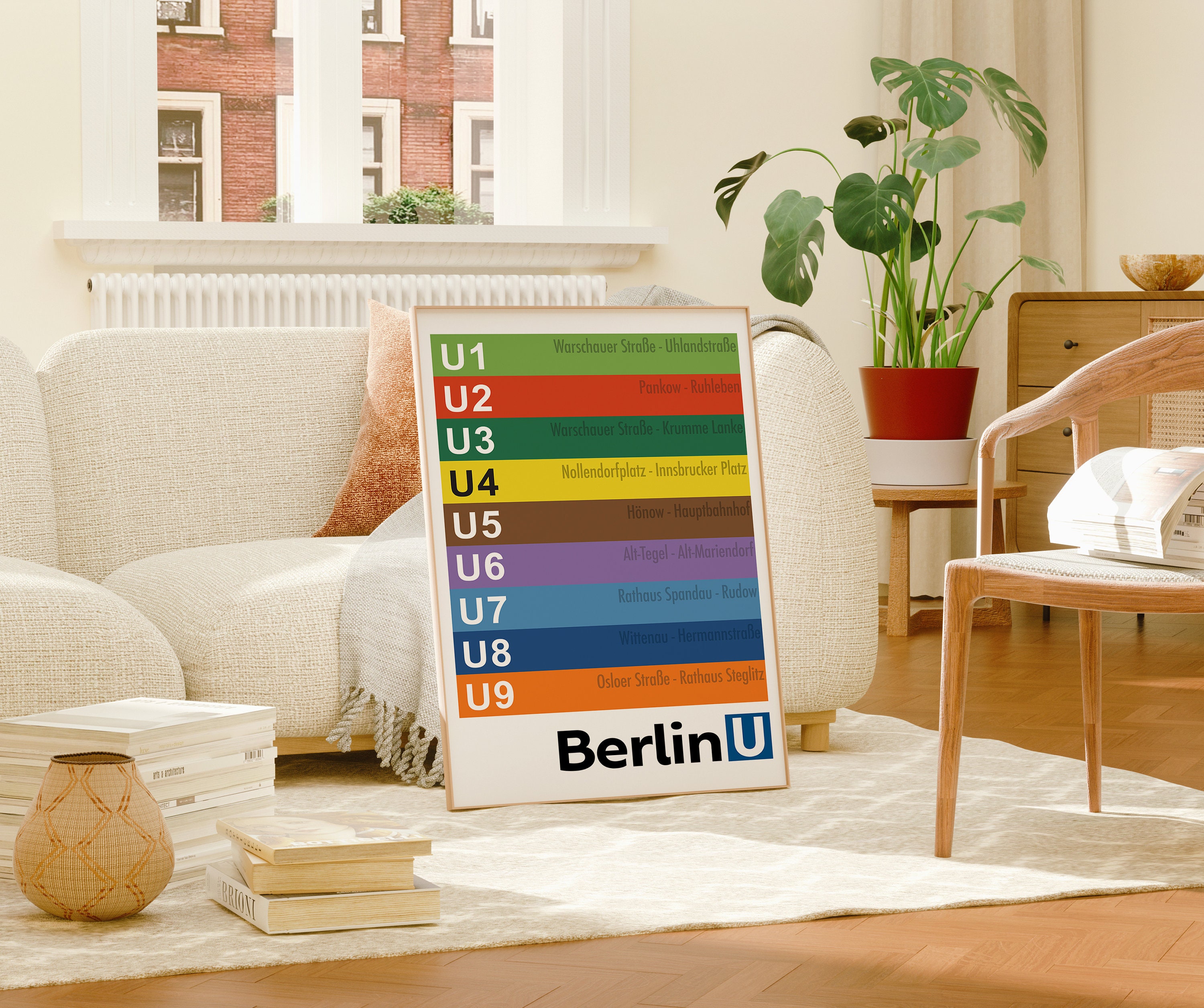 Berlin U-bahn Map Poster Berlin Rapid Transit Germany Gift for Him ...