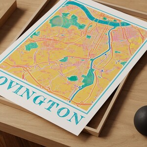 Watercolor Covington Map Poster of Covington Kentucky Map of Covington ...